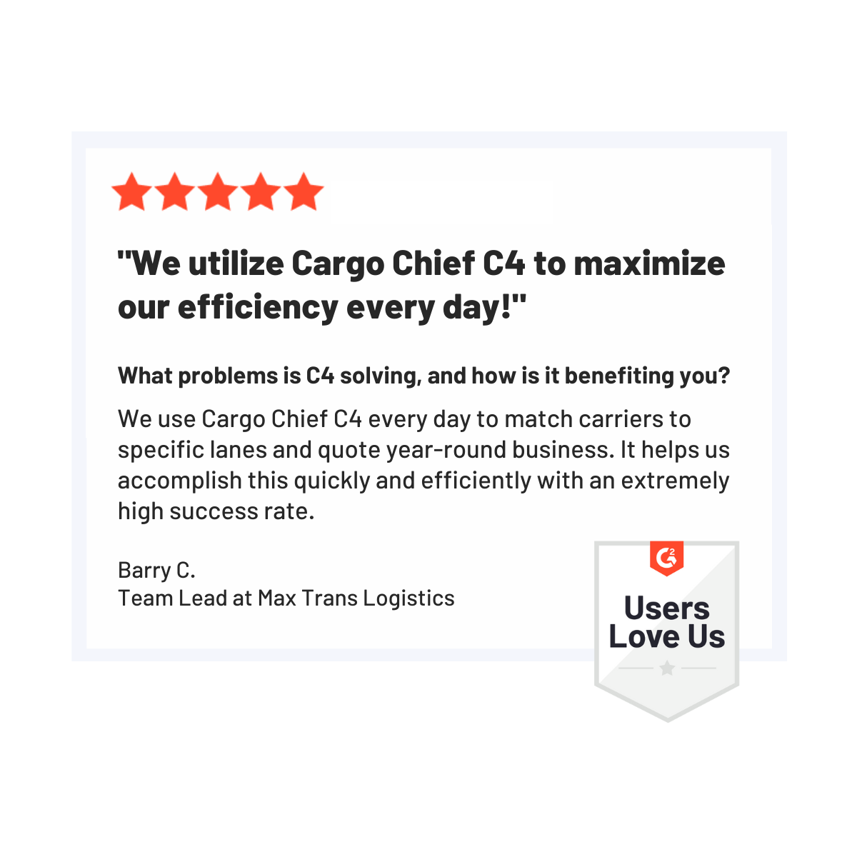 Cargo Chief's C4 Platform is Awarded Leader in G2’s Spring Report ...